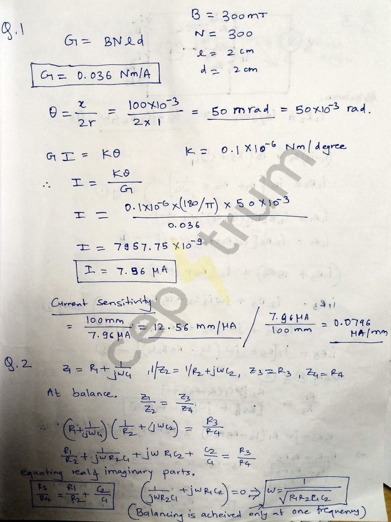 EE252 Midsem Solutions | PDF