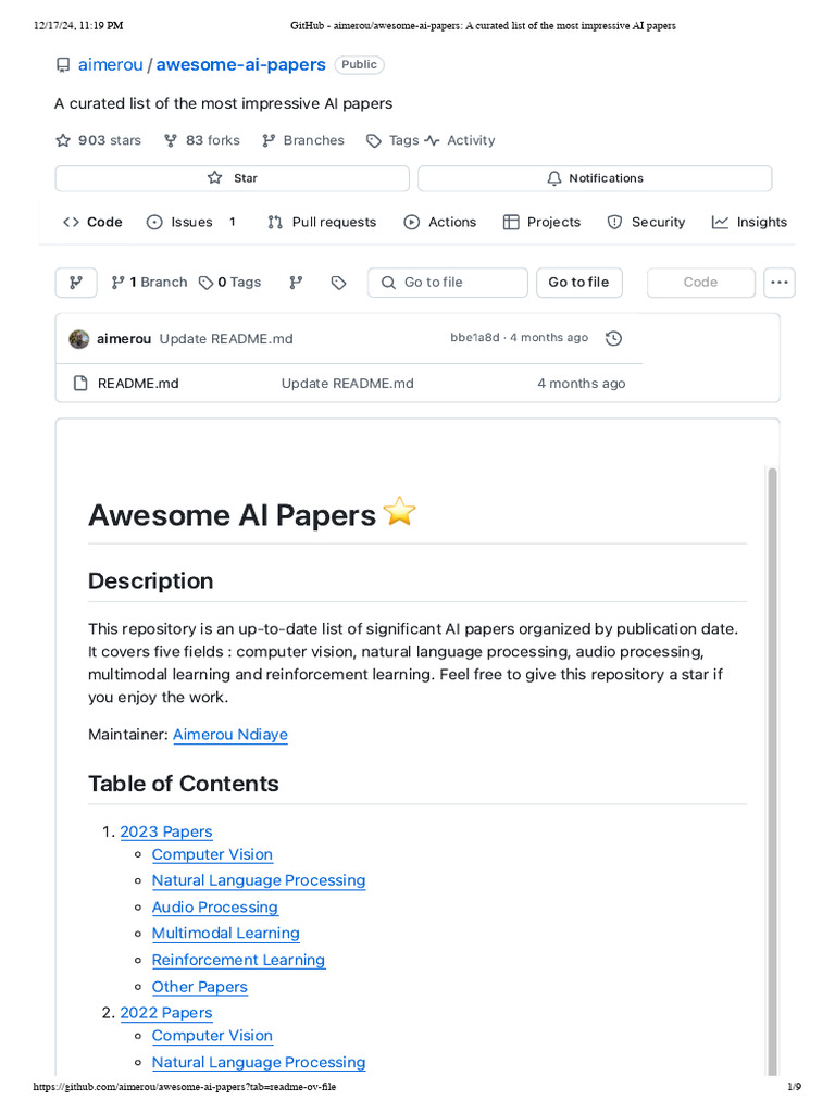 GitHub - Aimerou - Awesome-Ai-Papers - A Curated List of The Most ...