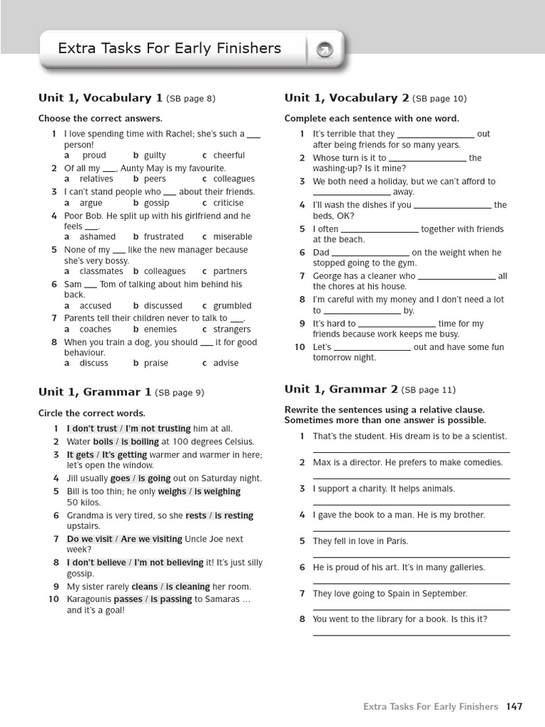 English Download B1+ - Extra Tasks | PDF | Newspapers