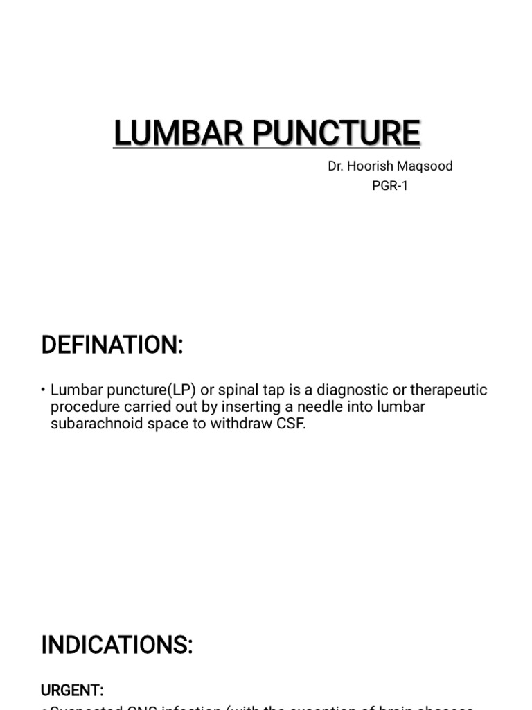 Lumbar Puncture | PDF