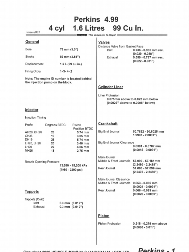 Perkins - 4.99 1.6L 4 cyl | PDF