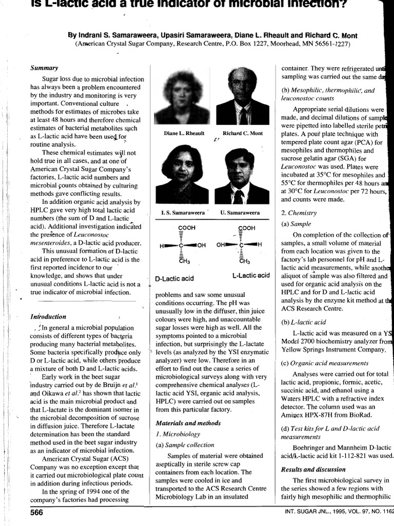 1995 Lactic Acid Microba Indiciator | PDF | Sucrose