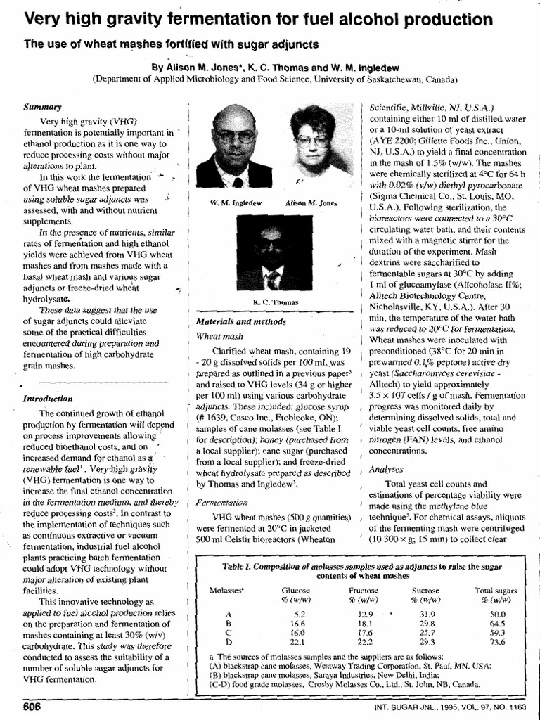 1995 Gravity Fermentation | PDF | Molasses | Ethanol