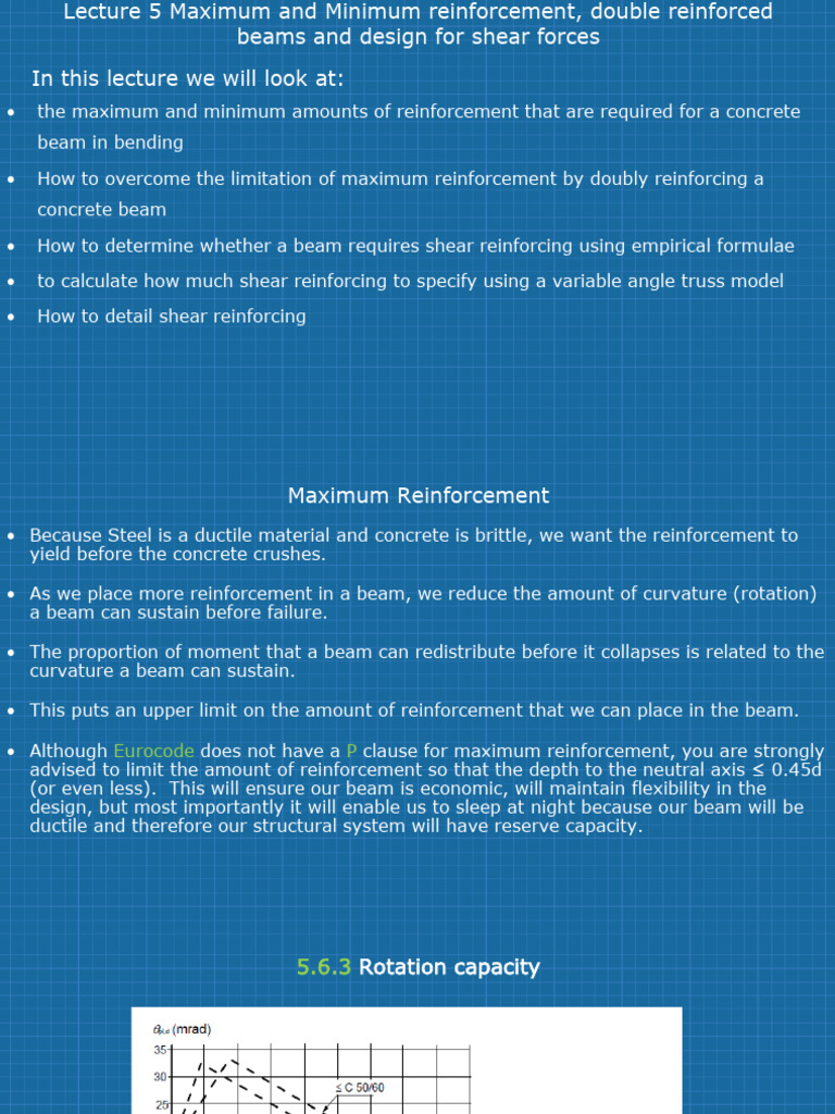 Lecture 5 Ductility in Reinforced Concrete Beams and Shear - 2021 | PDF ...