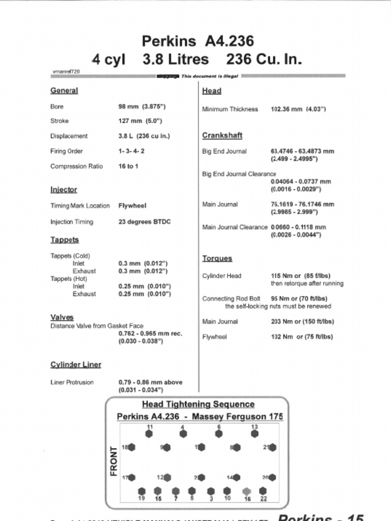 Perkins - A4.236 3.8L 4 Cyl | PDF