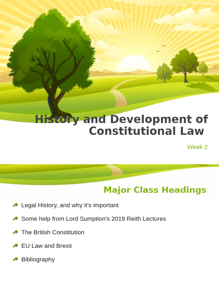 Week 1 Class 2 History and Development of Constitutional Law | PDF | Parliament Of The United ...