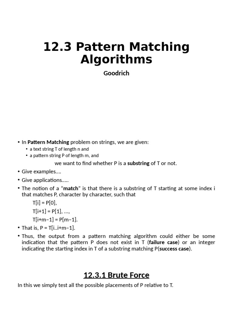 String Matching Chapter 12 Goodrich Nep | PDF | Search Engine Indexing ...