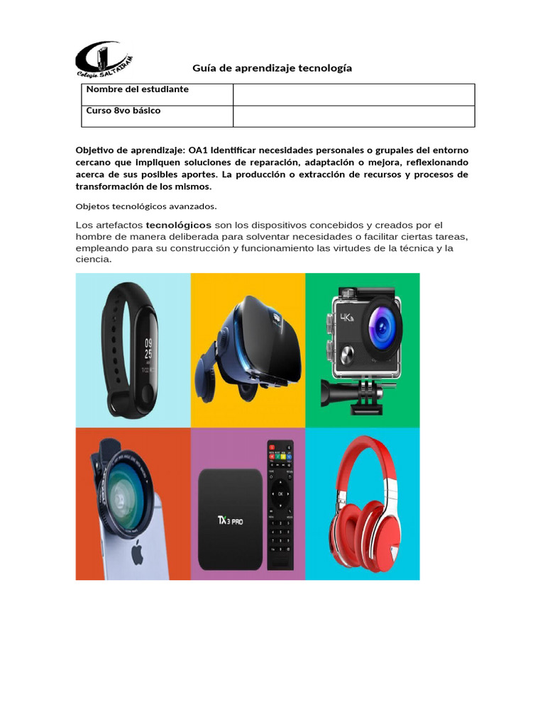 Guía Tecnología 8 Básico | PDF