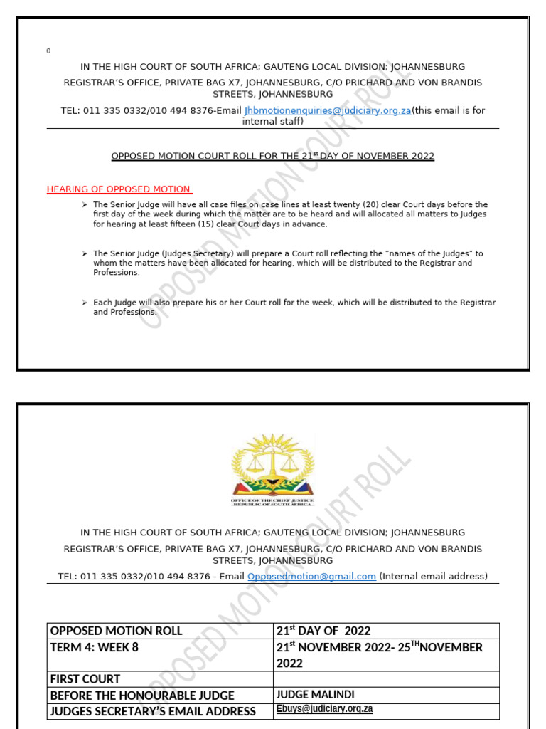 0.06830200 1667208564.allocations 21ST NOVEMBER 2022 OPPOSED COURT ROLL ...