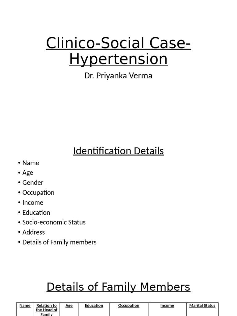 Hypertension Case Format | PDF | Hypertension | Edema