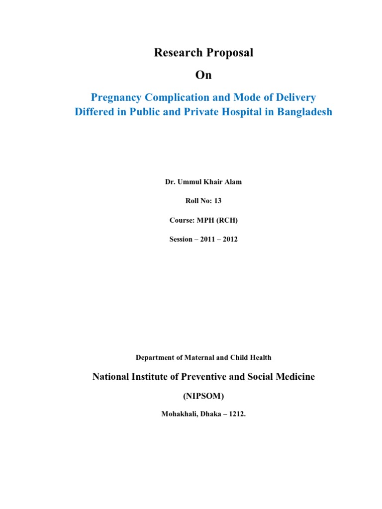 Reseach Proposal | PDF | Maternal Death | Pregnancy