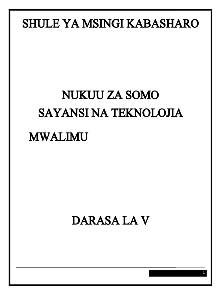 Nukuu Za Sayansi Drs V | PDF