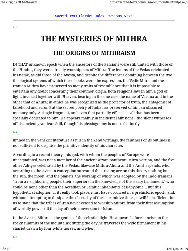 The Origins of Mithraism | PDF | Zoroastrianism