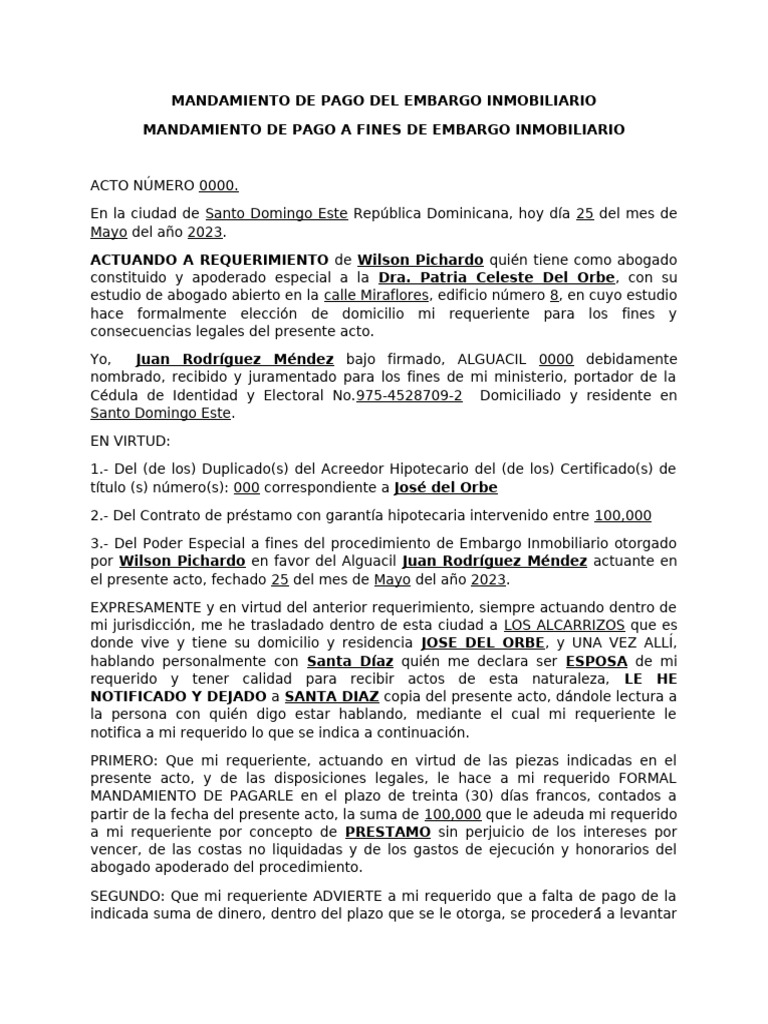 Procedimientos embargo inmobiliario | PDF | Documento de identidad ...