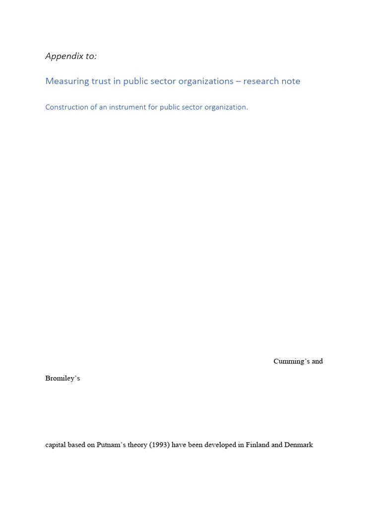 Public Sector Trust Measurement | PDF | Psychometrics | Validity ...