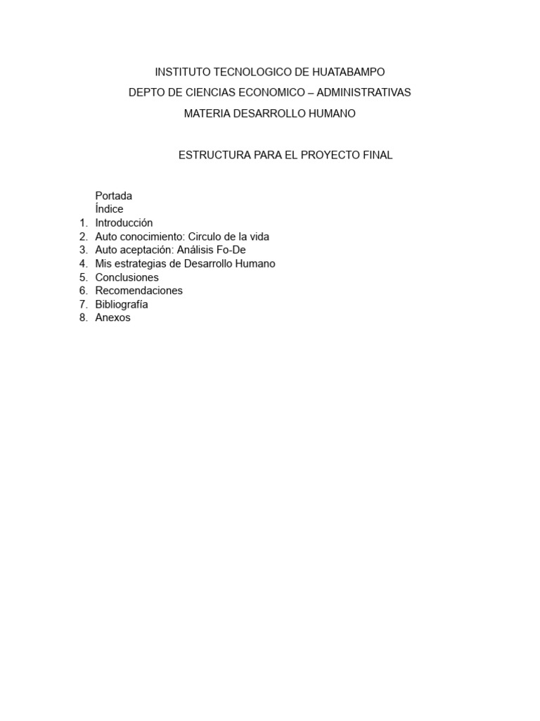 Proyecto Final de Desarrollo Humano | PDF