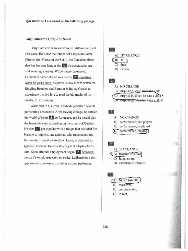 SAT Grammar Practice - Set 1.student | PDF