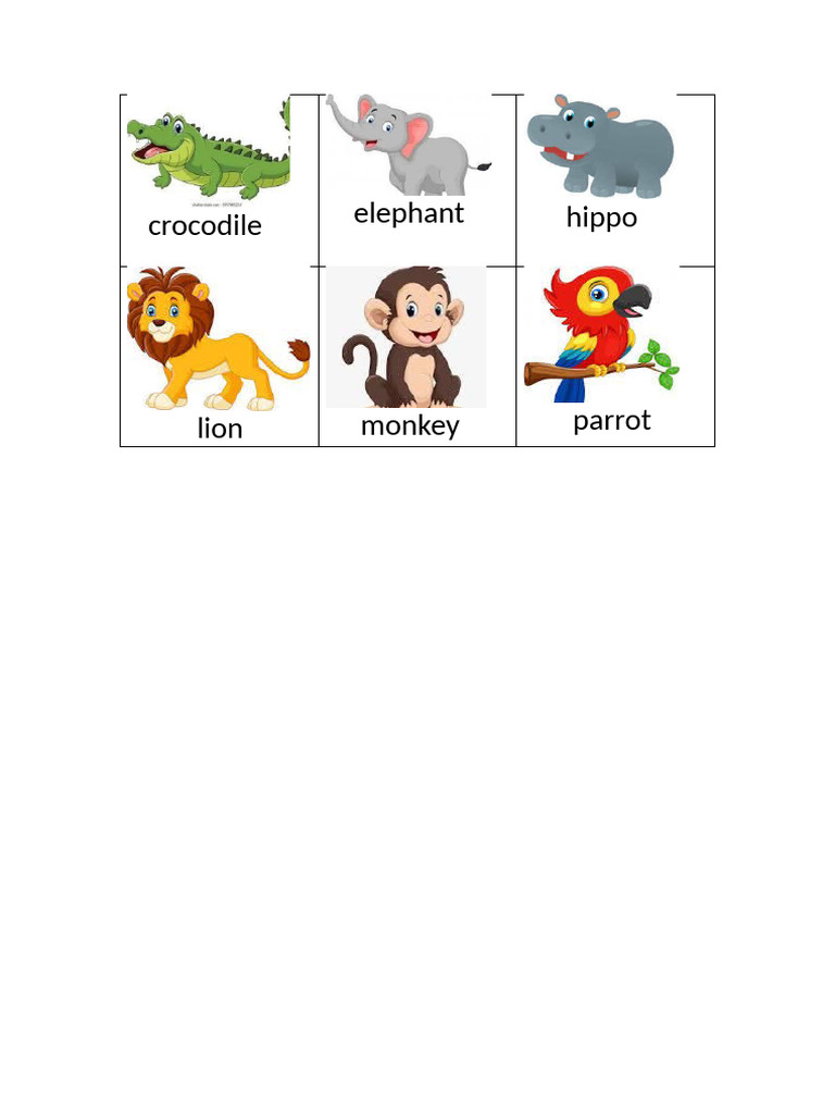 Flash Cards Wild Animals, Colores | PDF