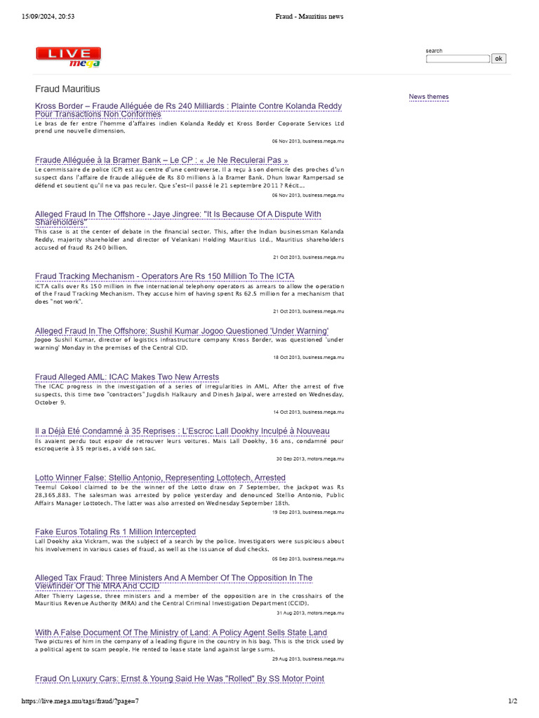 Fraud - Mauritius news | PDF