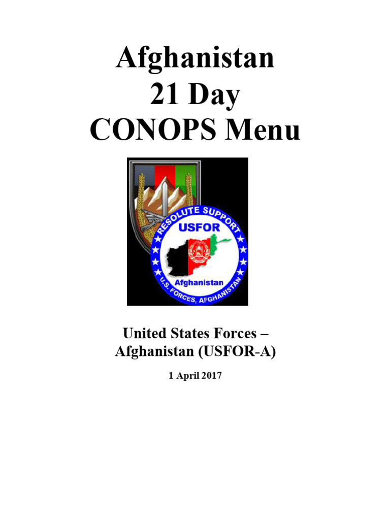 CJOA-A-CONOPS-menu-1 - APR - 17 | PDF | Hamburgers | Pancake