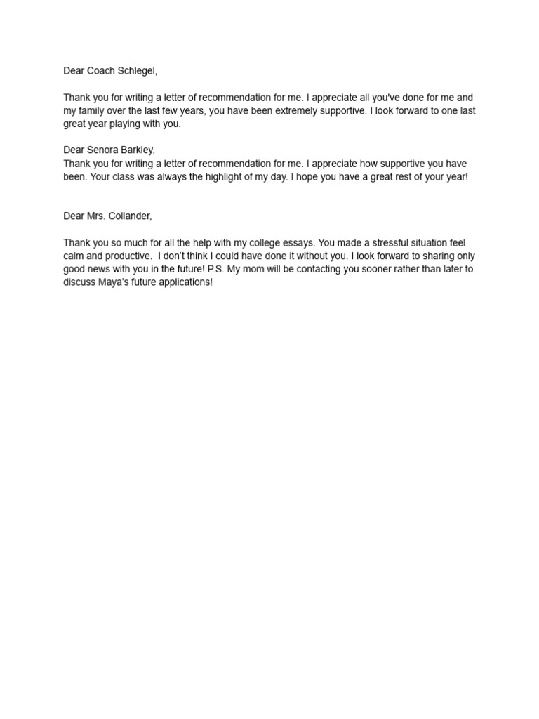 Thank You Notes College | PDF