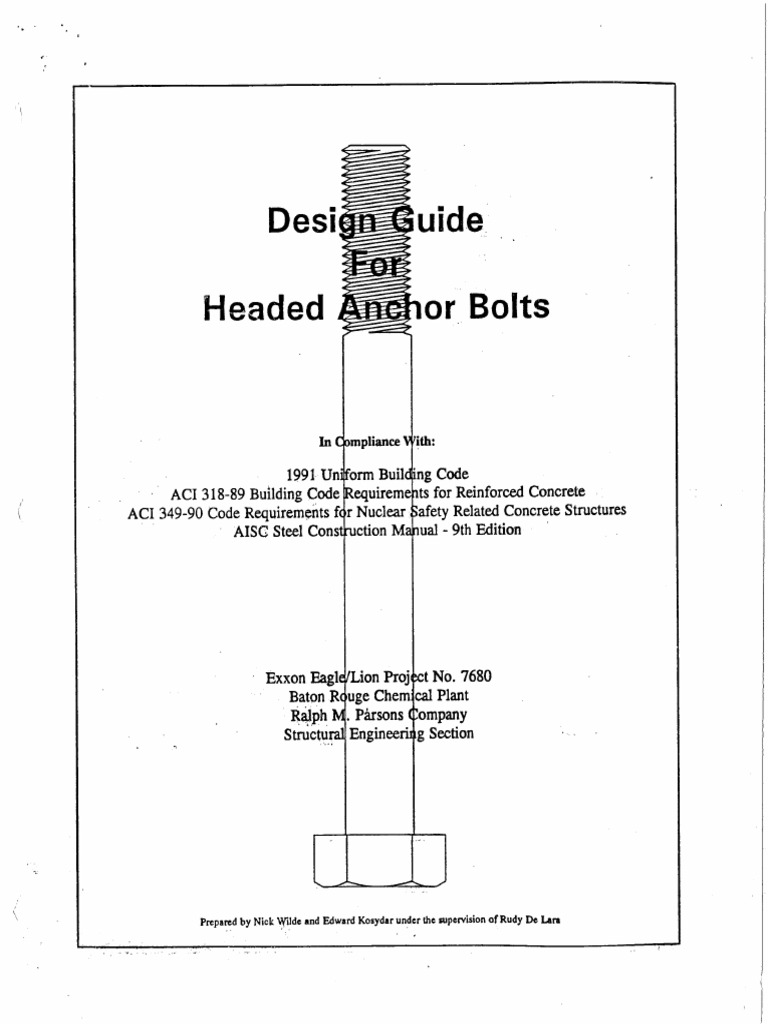 Design Guide For Headed Anchor Bolts | PDF