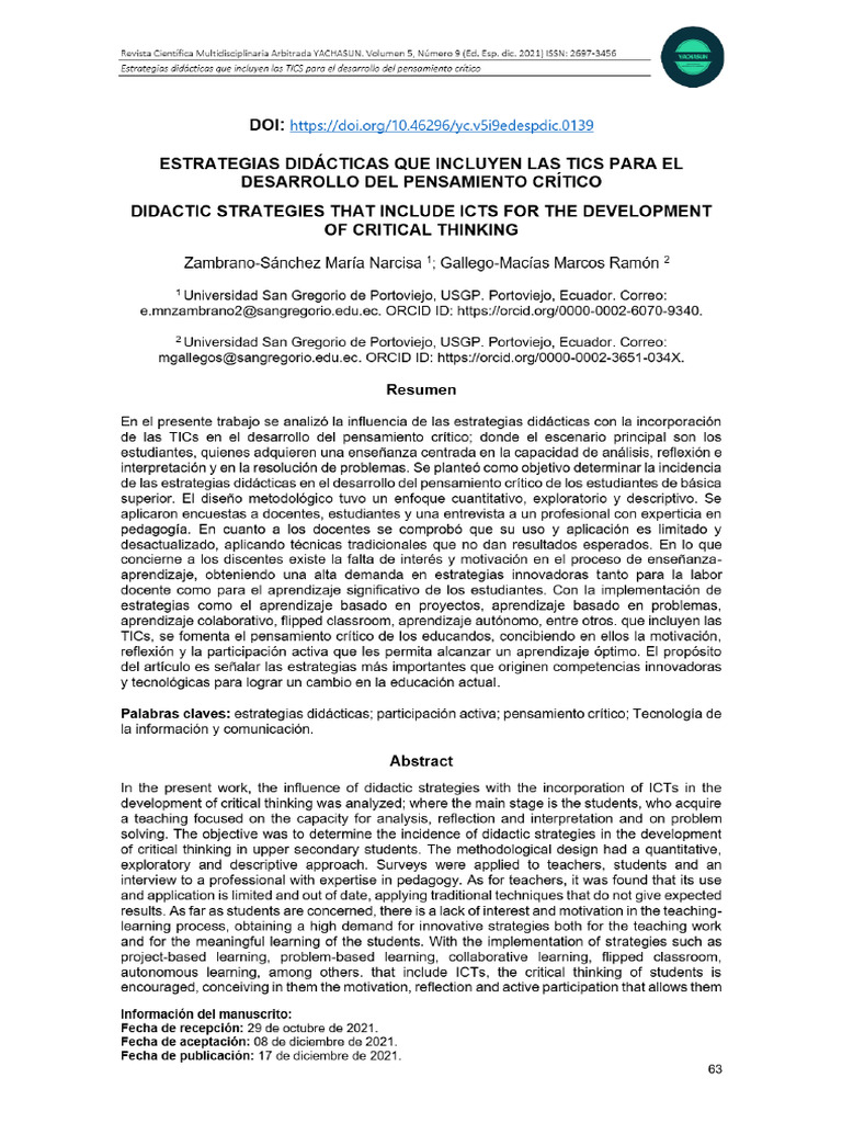 Vista de Estrategias Didácticas Que Incluyen Las Tics para El ...