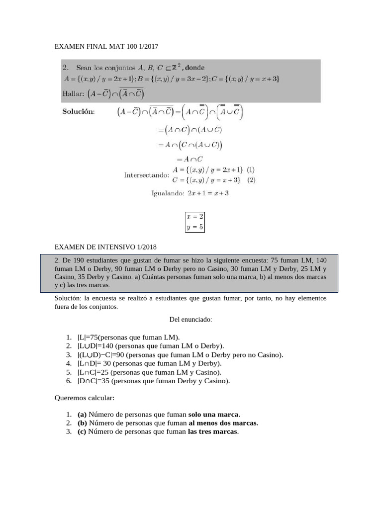 Mat 100 1er Parcial | PDF