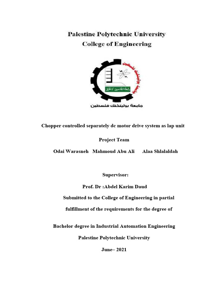 Chopper controlled separately dc motor drive system as lap unit | PDF | Electrical Engineering ...