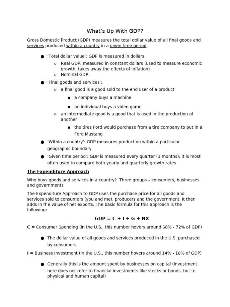What's Up With GDP | PDF | Gross Domestic Product | Economies