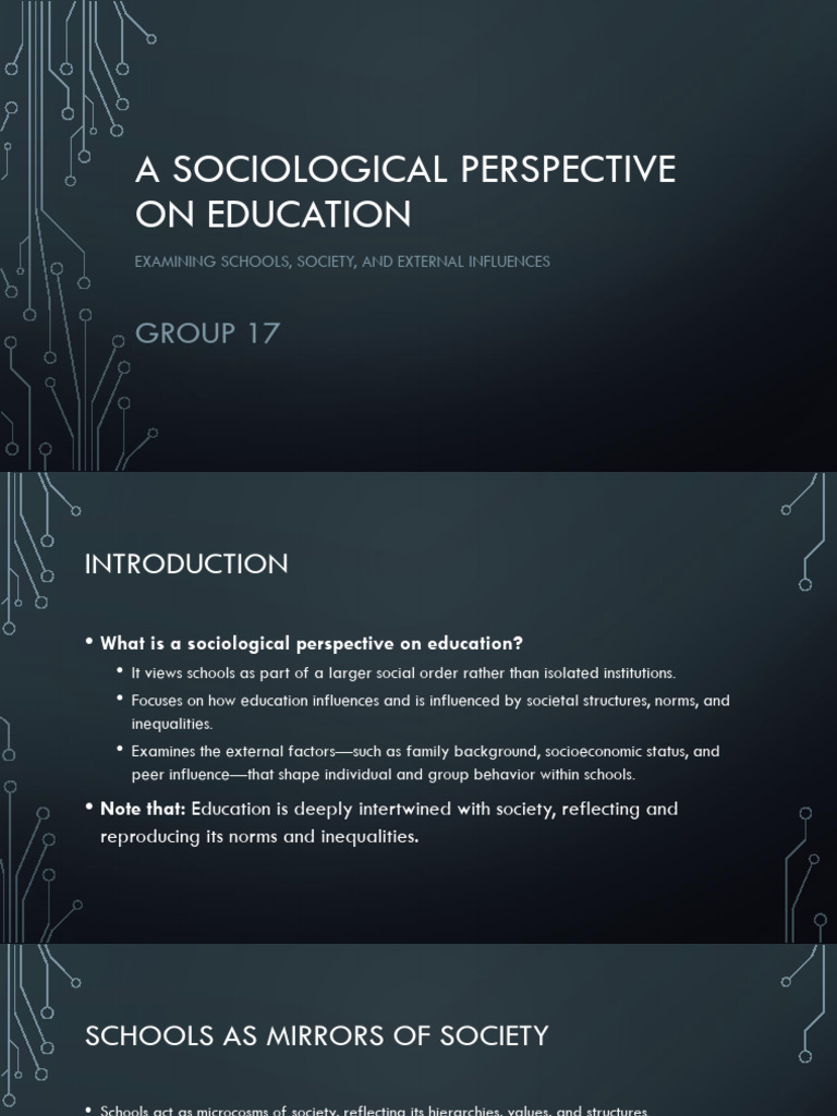 Sociological Insights on Education Dynamics | PDF | Socioeconomic ...