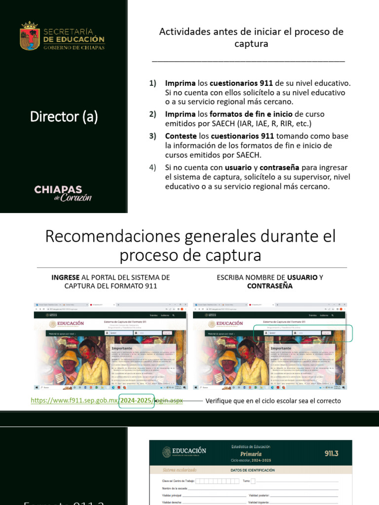 Instrucciones para Captura Formato 911 | PDF | Educación de la primera infancia | Escuelas