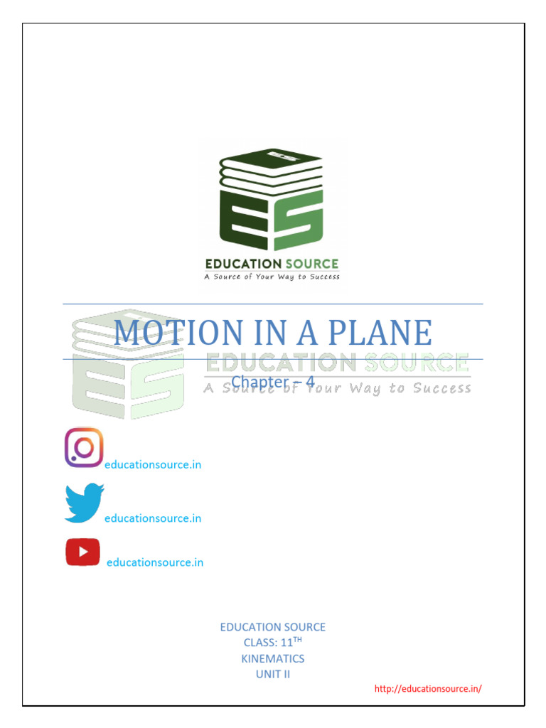 Motion in a Plane: Kinematics Unit 2 | PDF