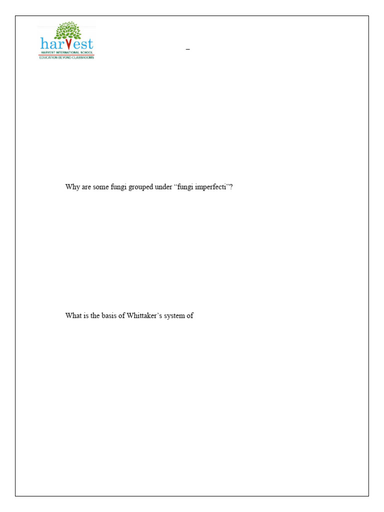 Biological Classification Worksheet | PDF