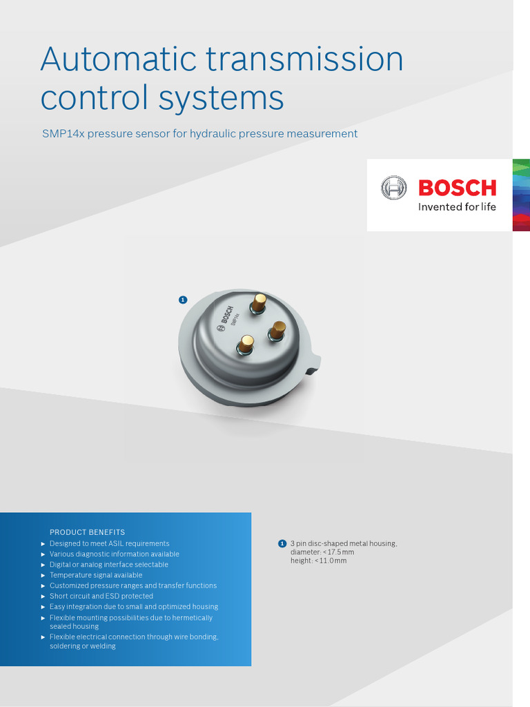 Bosch Mems Pressure Sensor smp14x Product Info Sheet | PDF | Equipment ...