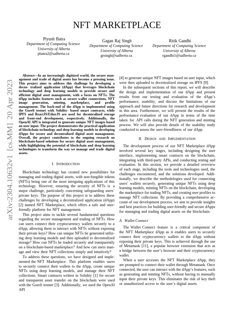 NFT Marketplace (1) | PDF | Usability | Computing