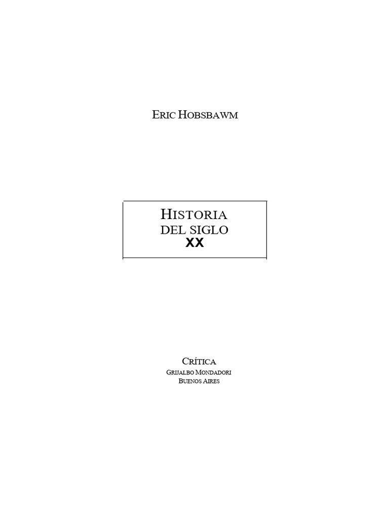 Hobsbawm Historia Del Siglo XX Cap 1 | PDF | Capitalismo | Unión Soviética