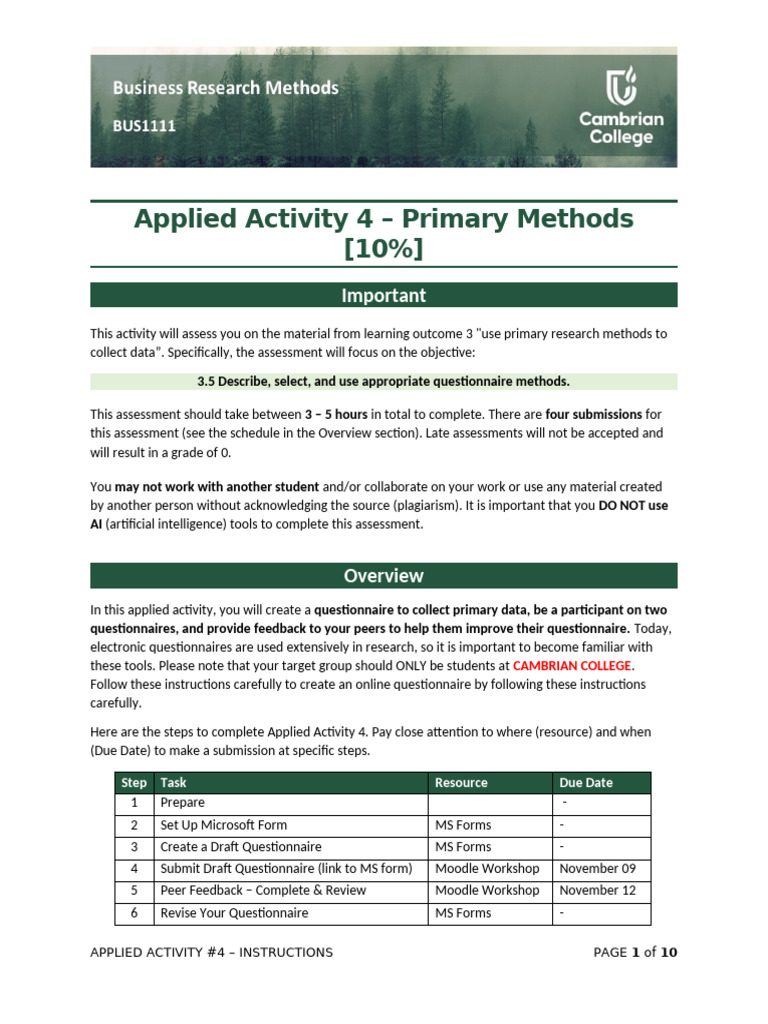 Applied Activity 4 - Primary Methods Instructions - Revised July 2 CR ...
