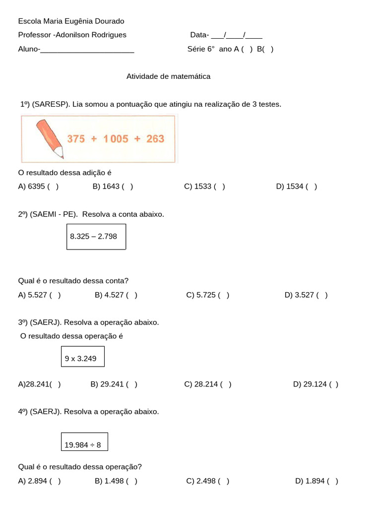 Rec.final 6º Ano 2024 | PDF