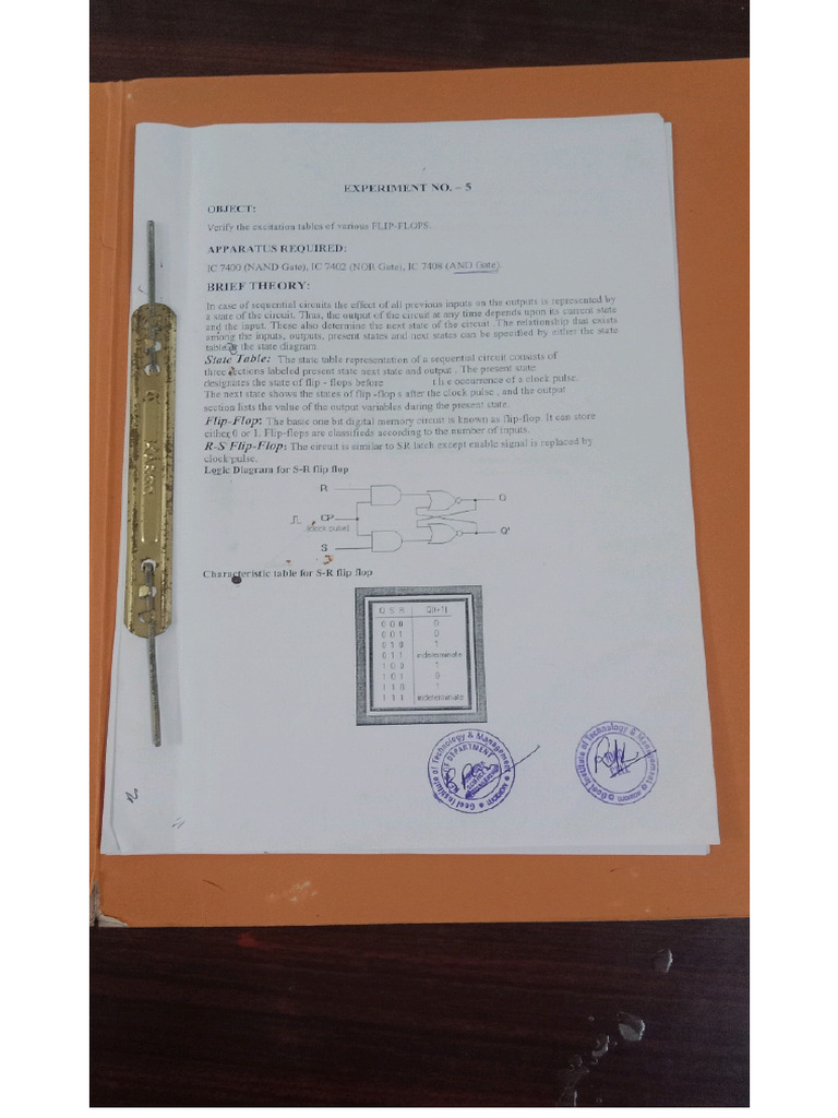 Flip-Flops Experiment 6 | PDF