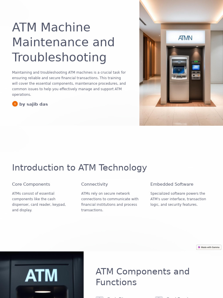 ATM Machine Maintenance and Troubleshooting | PDF | Automated Teller Machine | Computer Security