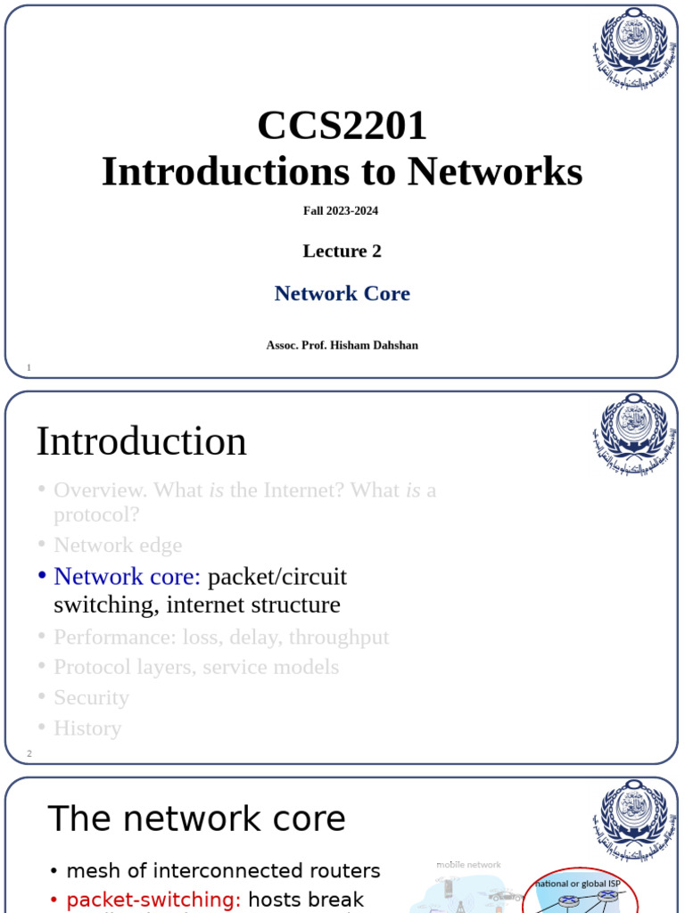 Week2 CCS2201 Introduction To Networks | PDF | Computer Network | Routing