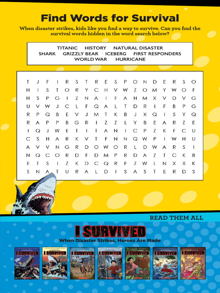 Natural Disaster Survival Word Search | PDF