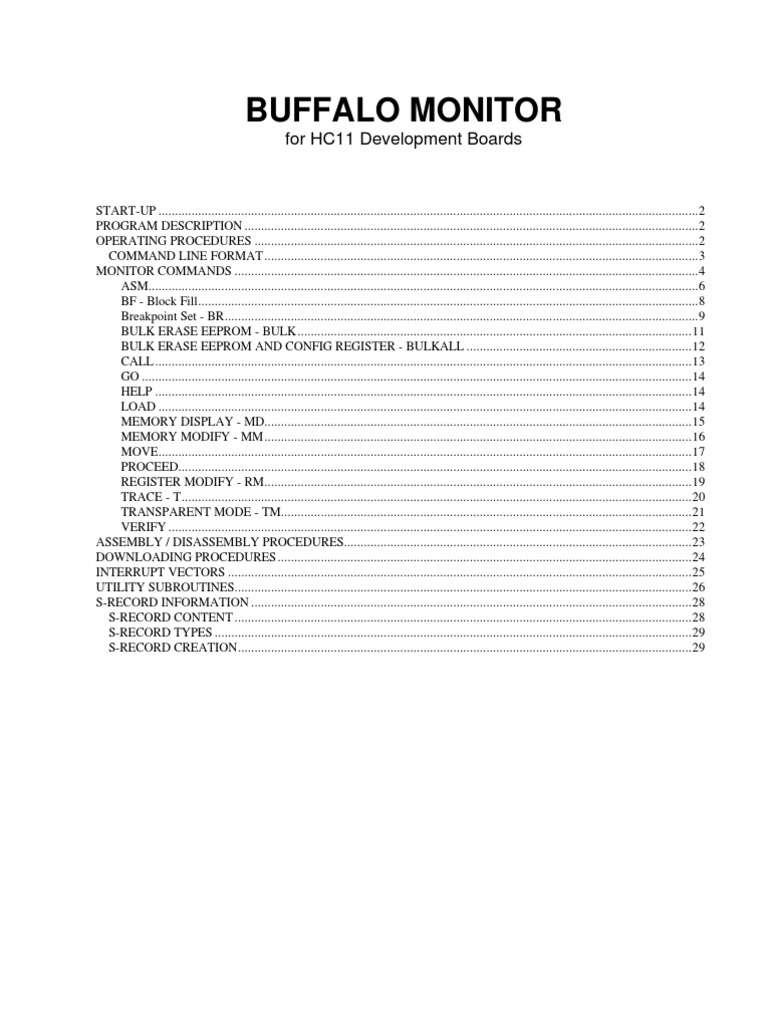 Buffalo | PDF | Assembly Language | Instruction Set