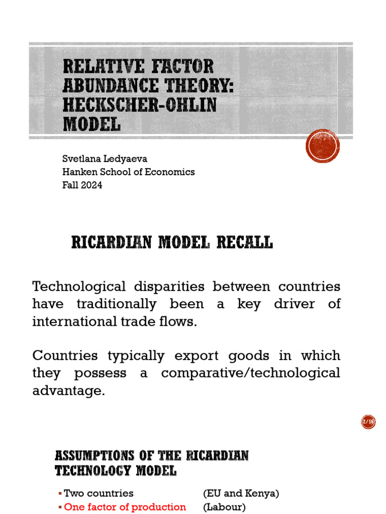 03 20241104 Lecture3 - Relative Factor Abundance | PDF | Labour Economics | Production And ...
