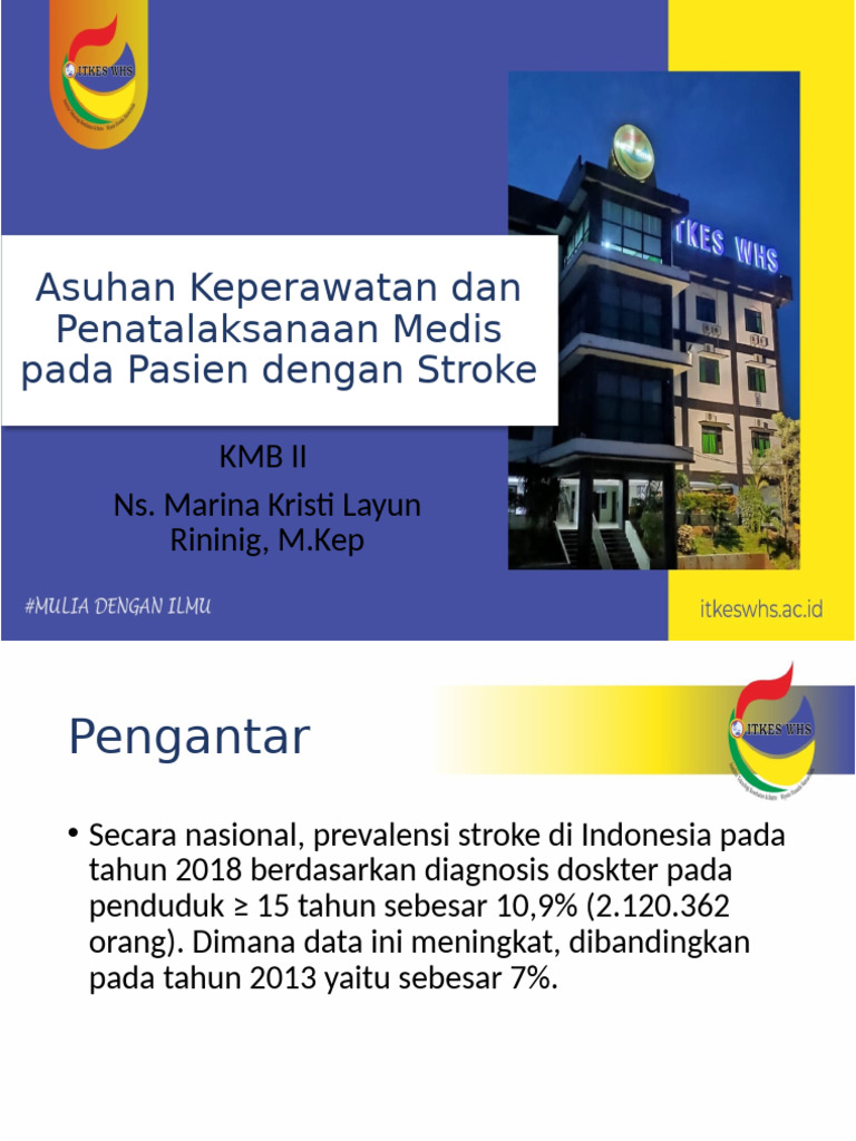 3-KMB II-Asuhan Keperawatan dan Penatalaksanaan Medis pada Pasien Stroke | PDF