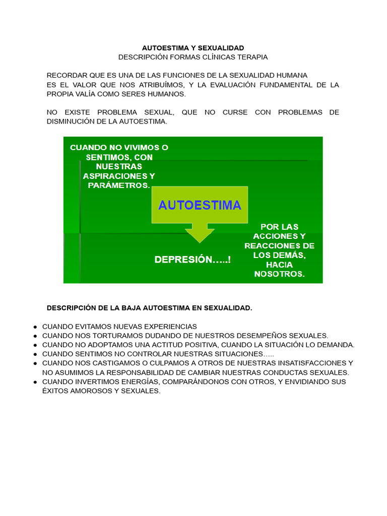 Clase 10: Autoestima y Sexualidad | PDF | Autoestima | Estrés (biología)