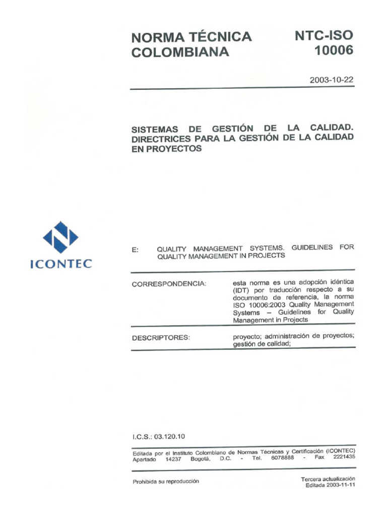 iso-10006-2003-SGC PROYECTOS | PDF