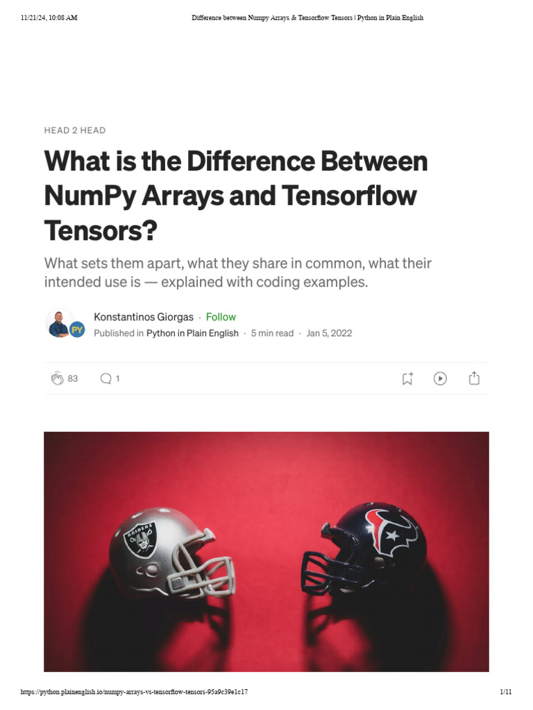 Difference Between Numpy Arrays And Tensorflow Tensors Python In Plain 9992