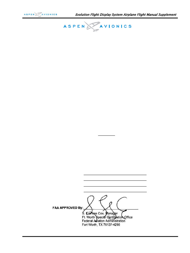 Aspen Evolution 1000 Manual | PDF | Aviation | Aircraft